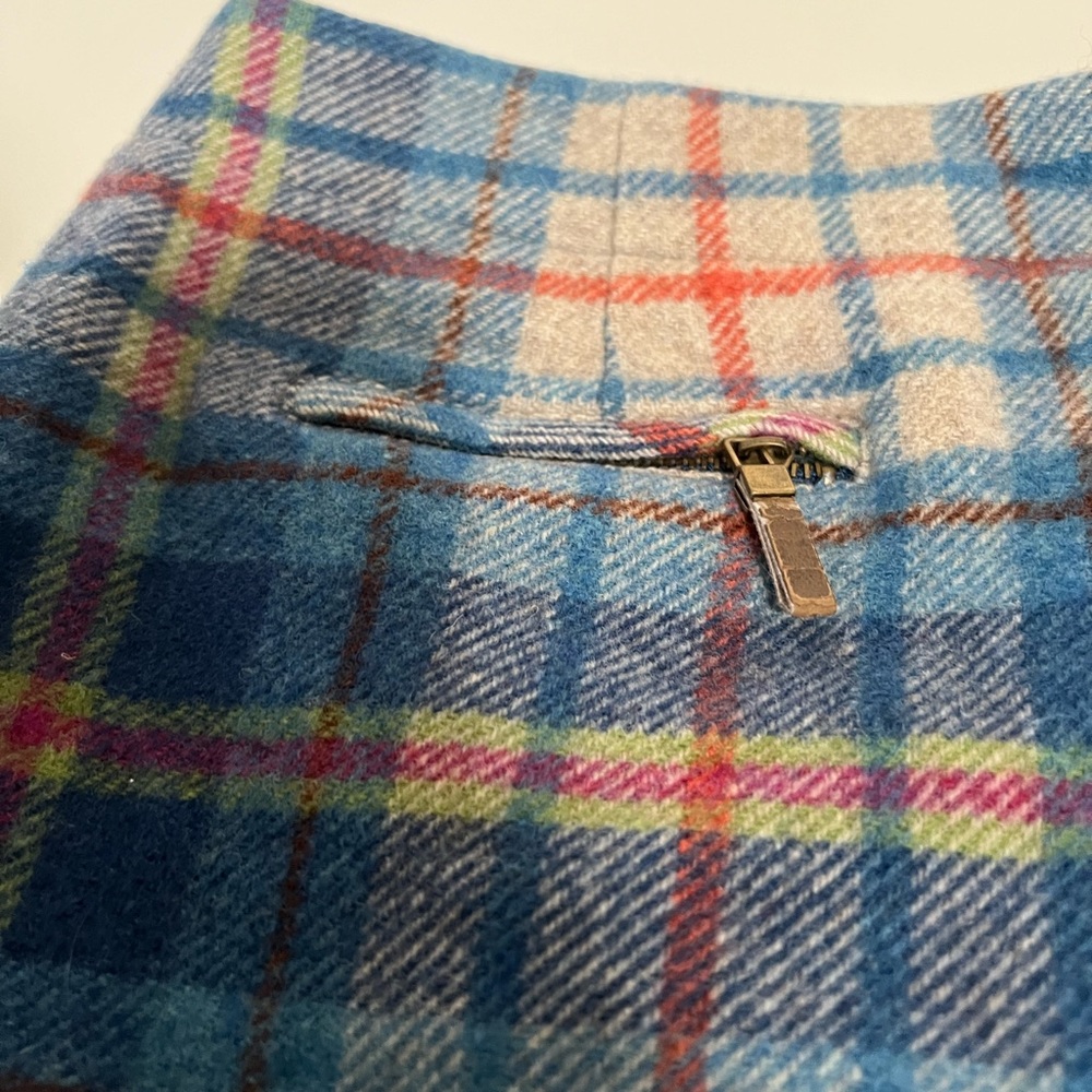 Pendleton Blue Wool Plaid Pencil Skirt Size 14 - Gem